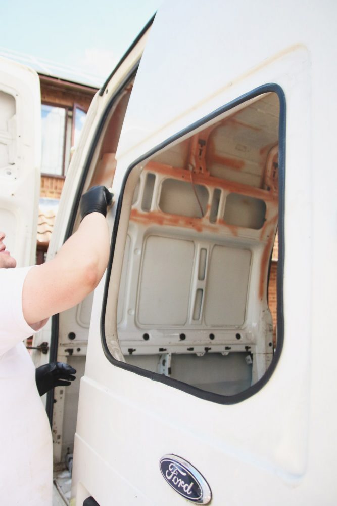 Van Conversion: How to Fit Bonded Rear Windows – Adventures in a Camper